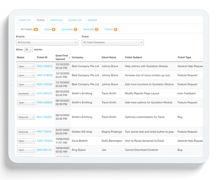 Features of Crystal Dash CRM Software Suite